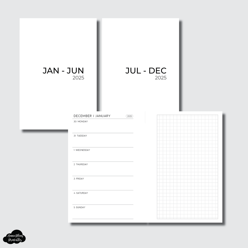 Pocket Rings Size | 2025 Horizontal Week on 1 Page + GRID Printable In ...