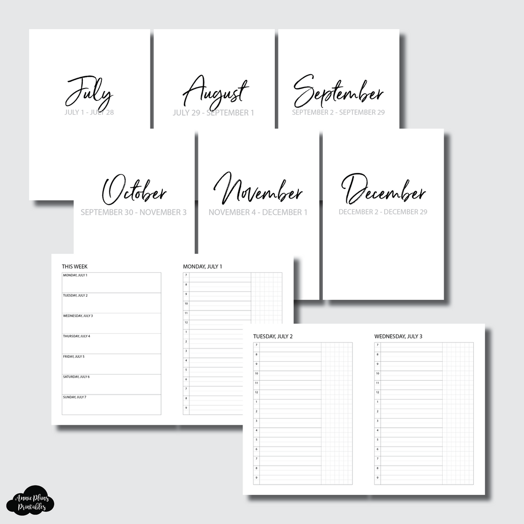 A5 Rings Size | JUL - DEC 2024 Bundle: Weekly/Daily TIMED Printable In ...