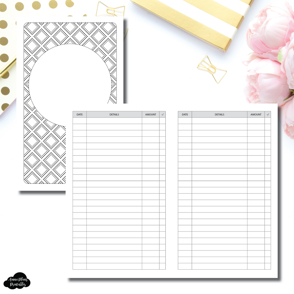 B6 Slim TN Size | Simple Bill Tracker Printable Insert ...