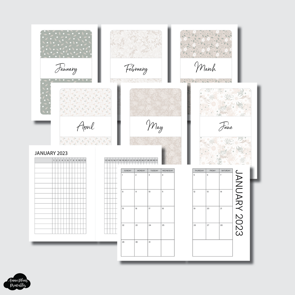 Pocket Plus Rings Size | JAN - JUN 2023 Monthly Calendar + Tracker Pri ...