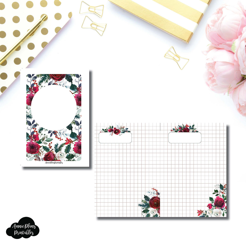 A6 Rings Size | Holiday Floral Grid Printable Insert ...