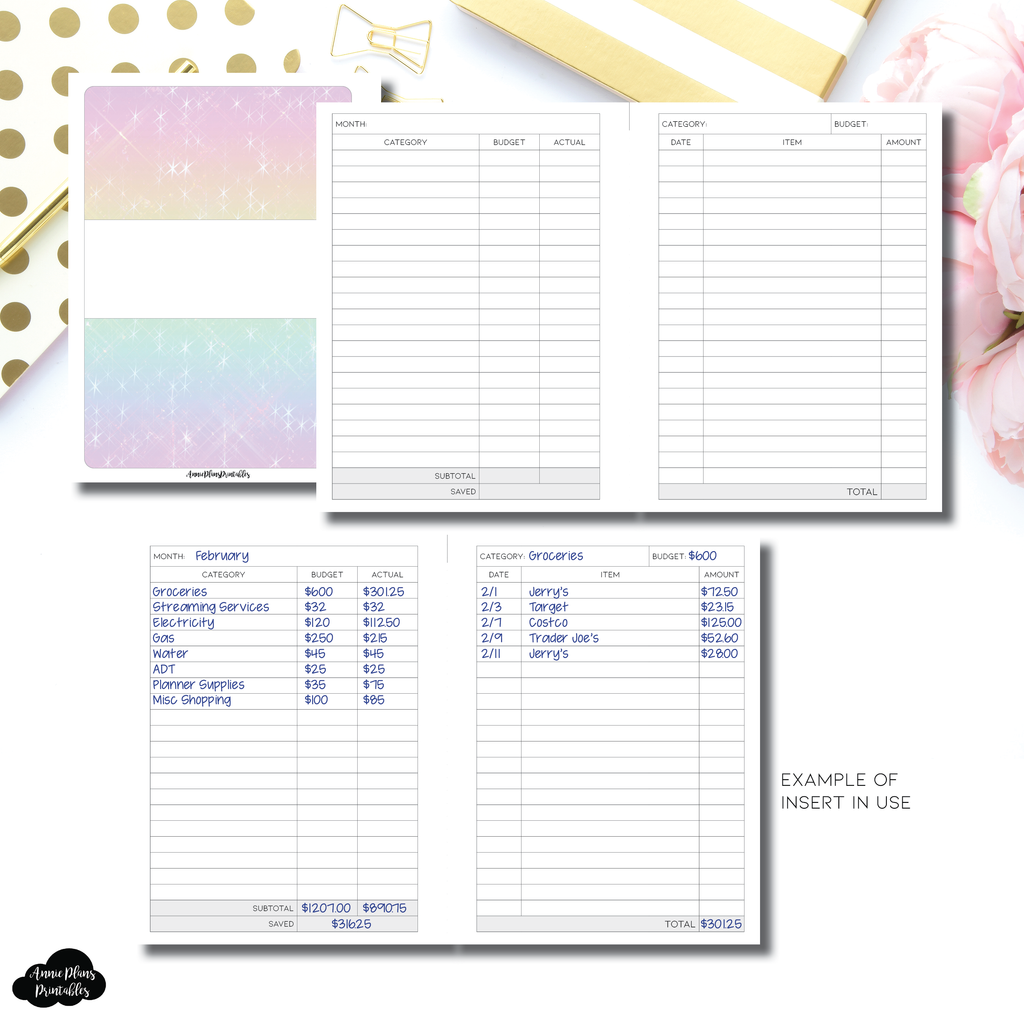 Pocket Rings Size | Monthly Budget Printable Insert ...