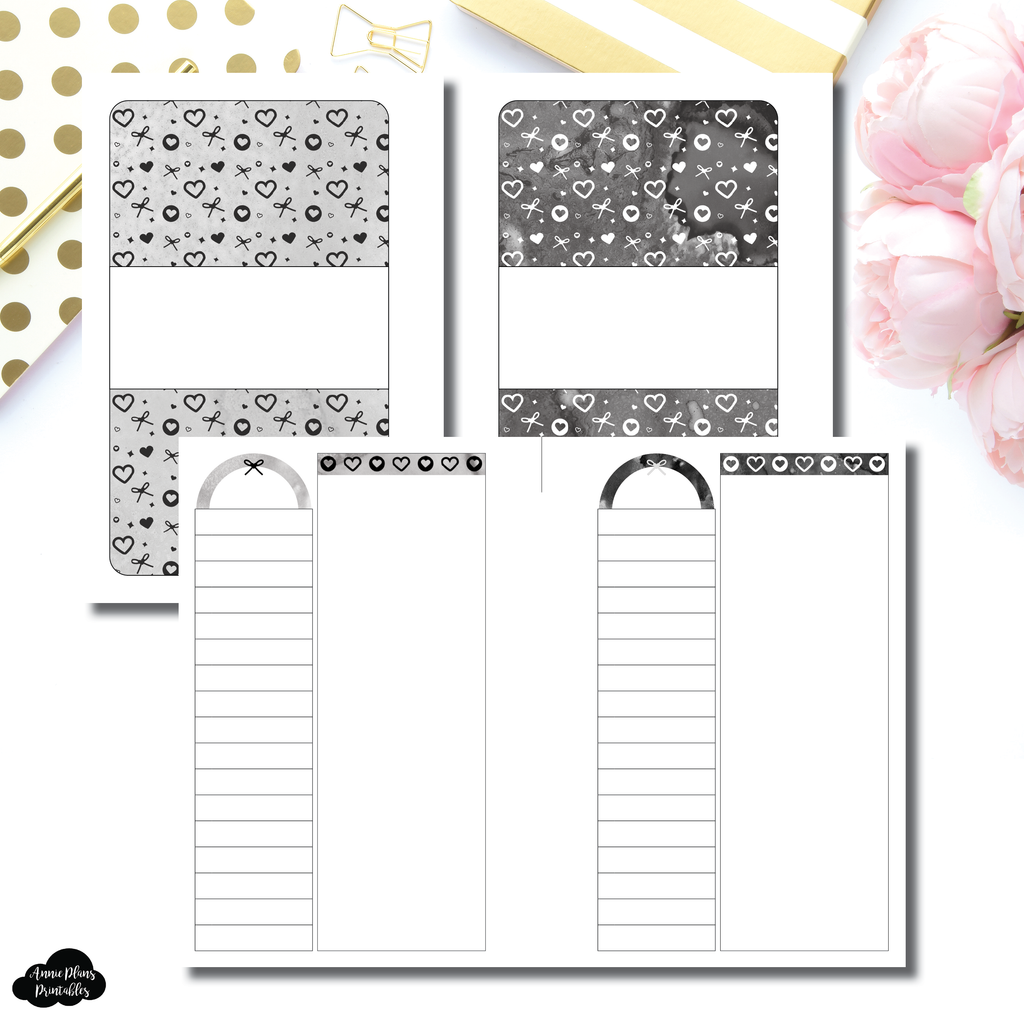Pocket Rings Size | Neutral Valentines List/Notes Printable Insert ...