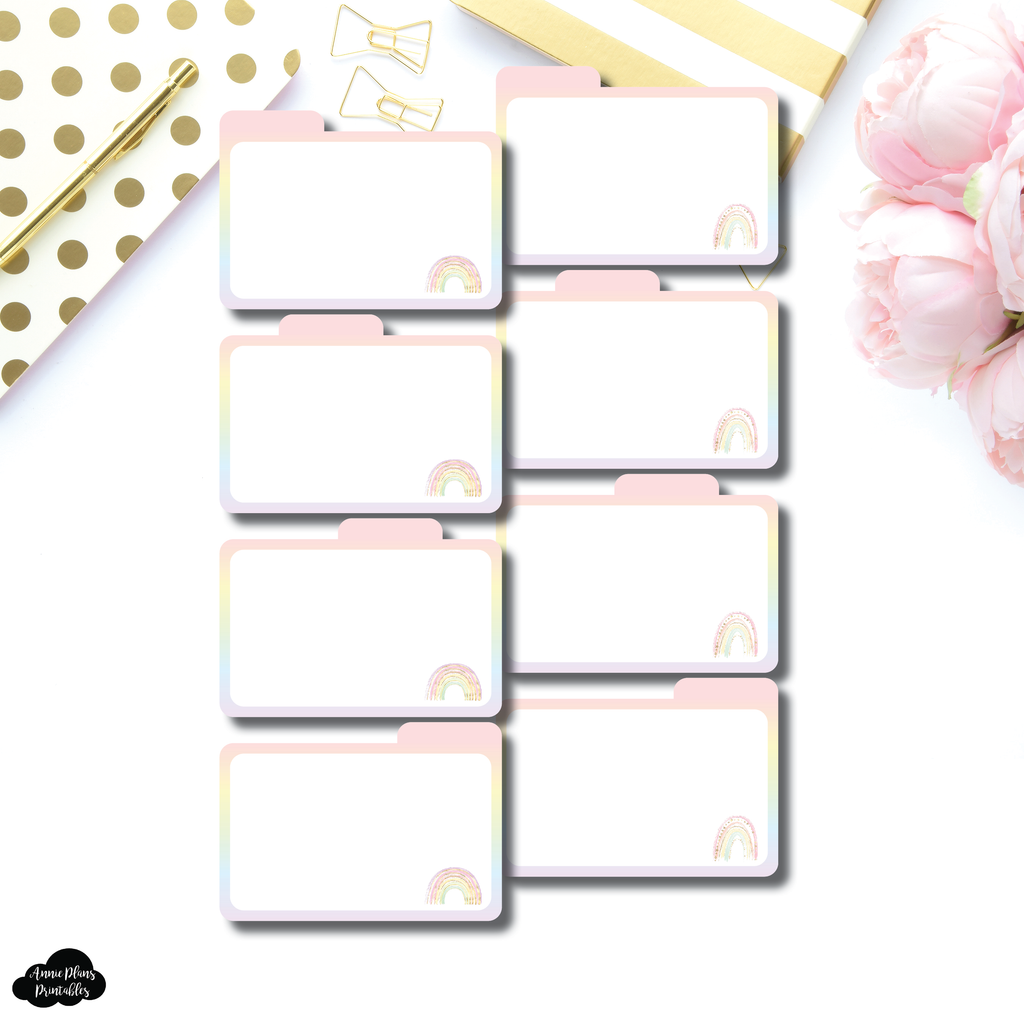 Tab Cards | Blank Rainbow Gradient Tab Card Printable ...