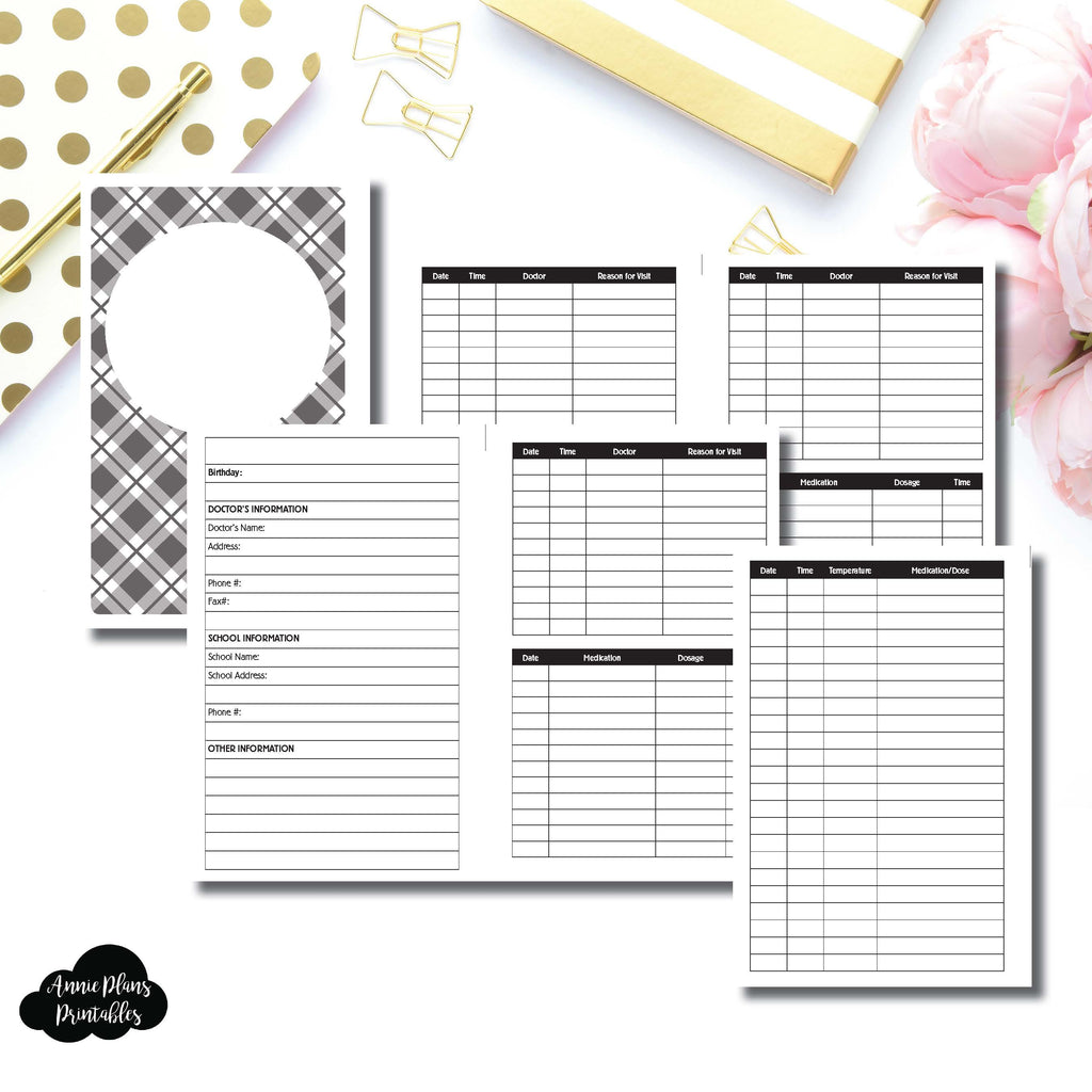 Half Letter Page Rings Size | KIDS Information Printable Insert ...