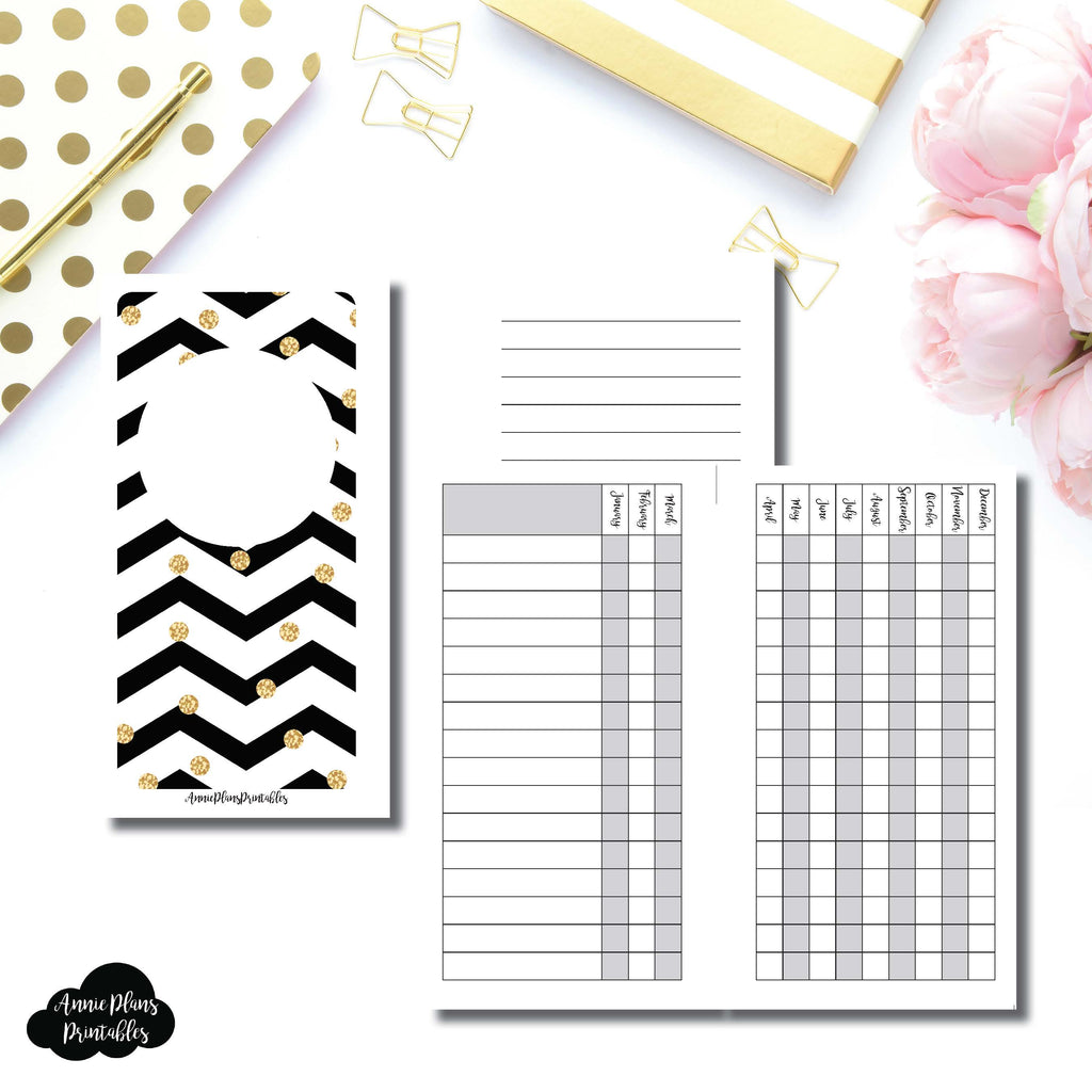 Personal Rings Size | 12 Month Checklist Tracker Printable Insert ...