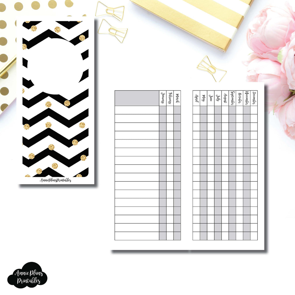 HWeeks Wide Size | 12 Month Checklist Tracker Printable Insert ...