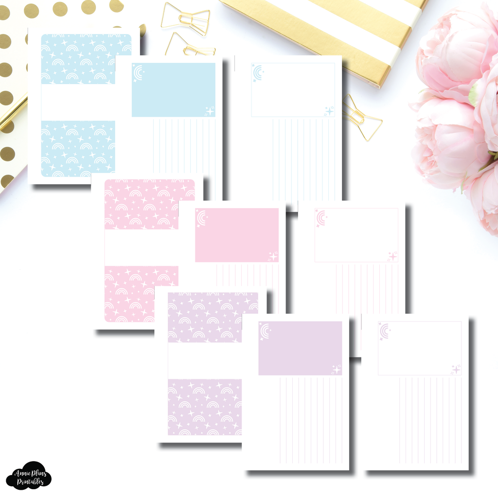 Pocket Rings Size | Pastel Simple Notes Printable Insert ...